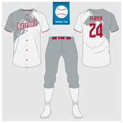 Baseball uniform mockup template design Royalty Free Vector