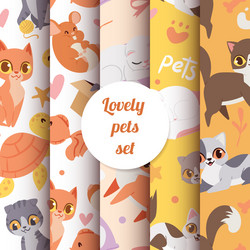 Cat face seamless patten cute Royalty Free Vector Image