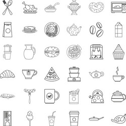 Formal dinner icons set simple style Royalty Free Vector