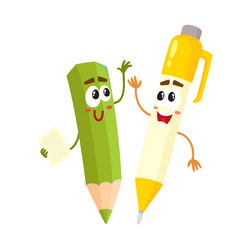 Pencil characters Royalty Free Vector Image - VectorStock