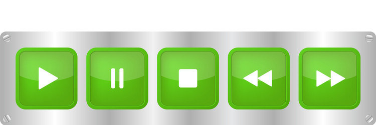 Orange white music control buttons with screws Vector Image