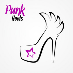 High heels only hand drawn lettering isolated Vector Image