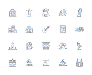 History outline icons collection past timeline Vector Image