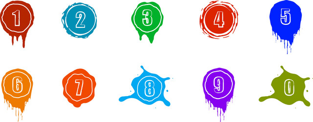 Paint Splash Numbers Vector Images (over 1,100)