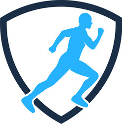 Running runner man marathon logo jogging emblems Vector Image