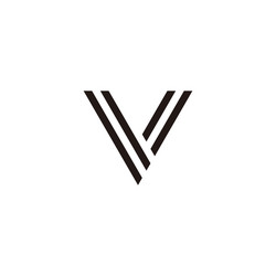Letter v fold lines geometric symbol simple logo Vector Image