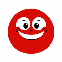 Red emoji face icon on white background Royalty Free Vector