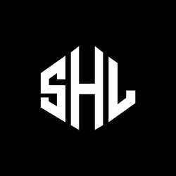 Shl letter logo design with polygon shape Vector Image