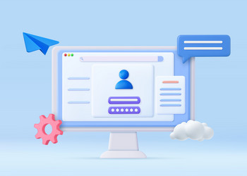 Computer and account login password Royalty Free Vector