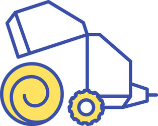 Autonomous tractor green rgb color icon Royalty Free Vector