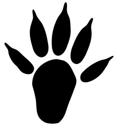 Muskrat track foot print silhouette Royalty Free Vector