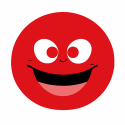 Red emoji face icon on white background Royalty Free Vector