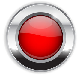 Red glass button shiny round 3d web icon Vector Image