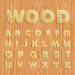 Wooden font plank wood table alphabet old boards Vector Image