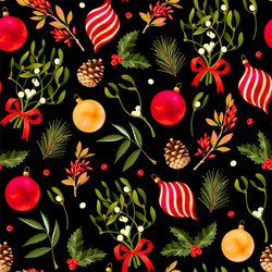 Christmas floral pattern Royalty Free Vector Image