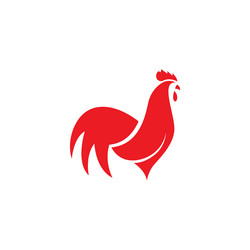 Red rooster icon logo design Royalty Free Vector Image