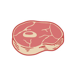 Big piece fresh meat Royalty Free Vector Image