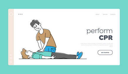 Cpr cardiopulmonary resuscitation medical Vector Image