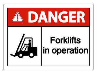 Safety first forklifts in operation symbol sign Vector Image