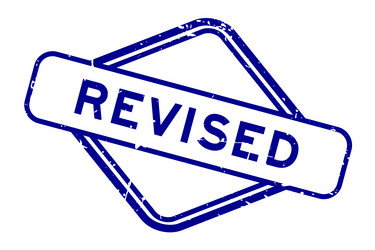 Grunge blue rework word square rubber seal stamp Vector Image