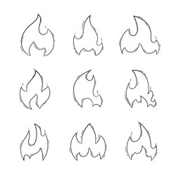 Hand drawn fire outline Royalty Free Vector Image