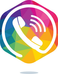 Telephone logo template design Royalty Free Vector Image