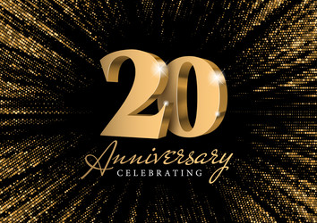 Anniversary 20 gold 3d numbers Royalty Free Vector Image