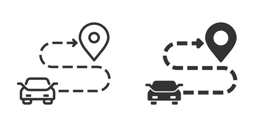 Car destination icon in flat style navigation Vector Image