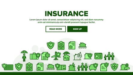 Insurance services banner Royalty Free Vector Image