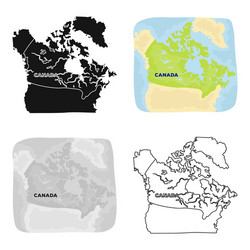 Map of canada single icon in cartoon style Vector Image