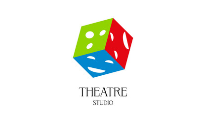 Mask theatre drama theatre face logo Royalty Free Vector