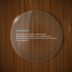 Glass frame on wooden texture background Vector Image