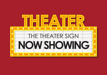Now open glowing neon and bulb sign cinema movie Vector Image