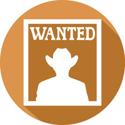 Wanted icon black singe western from Royalty Free Vector