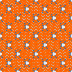 Japanese pattern in blue and orange colors Vector Image