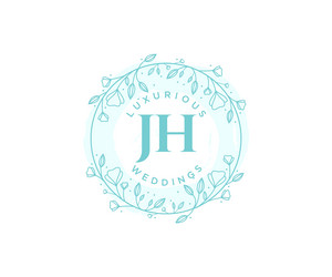 Jh initials letter wedding monogram logos Vector Image
