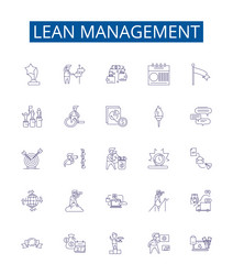 Lean manufacturing line icons signs set design Vector Image