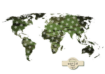 Camouflage military world map Royalty Free Vector Image