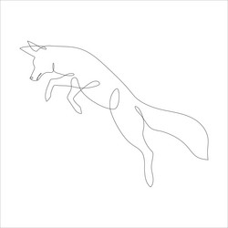 Continuous one line drawing of a fox Royalty Free Vector