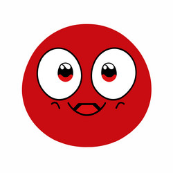 Red emoji face icon on white background Royalty Free Vector