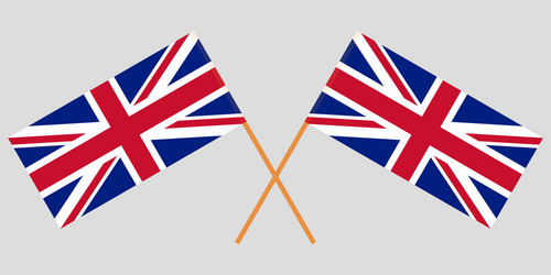 Crossed flags of england and the uk Royalty Free Vector