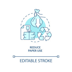 Reduce paper use concept icon Royalty Free Vector Image