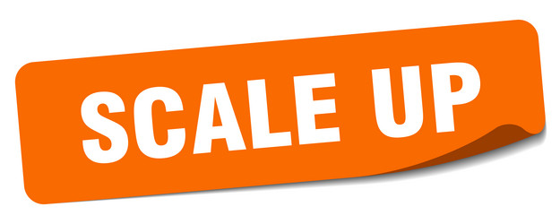 Scale up sticker scale up label Royalty Free Vector Image