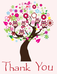 Floral spring thank you pink flowers card Vector Image