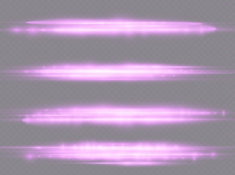 Horizontal violet light rays flash purple line Vector Image