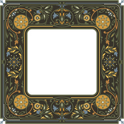 Victorian floral square frame Royalty Free Vector Image