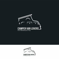 Vintage retro rv camper van logo icon template Vector Image