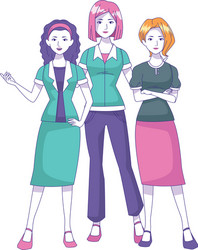 Cool women standing icon flat design Royalty Free Vector