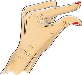 Hand sketch making a minimum amount gesture small Vector Image