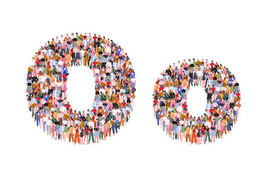Large group of people in letter i form Royalty Free Vector